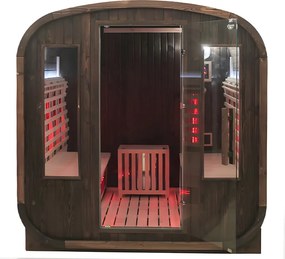 BPS-koupelny Zahradní kombinovaná sudová sauna 2v1  - Infrasauna + finská sauna 180x200, 4-6 osob