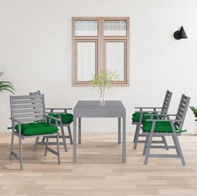 vidaXL Zahradní jídelní židle s poduškami 4 ks masivní akáciové dřevo [3078423] Barva: Zelená