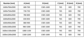 Mexen Velar, sprchový kout s posuvnými dveřmi 160(dveře) x 100(stěna) cm, 8mm čiré sklo, růžové zlato, 871-160-100-01-60