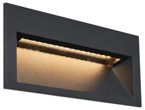 Moderní zapuštěné nástěnné svítidlo černé 16 cm vč. LED IP65 - Mert