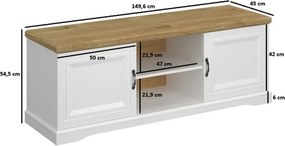 TV stolek 2d bílý / dub harbor Riva