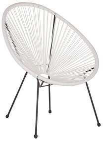 Židle z umělého ratanu ø 70 cm bílá ACAPULCO II Beliani