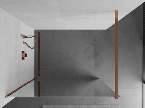 Mexen Kioto sprchová zástěna 100x200 cm 8 mm, profil růžové zlato, sklo efekt zrcadla, 800-100-101-60-50