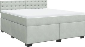 Box spring postel s matrací světle šedá 180x200 cm samet 3288690