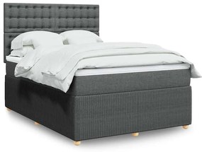 Box spring postel s matrací tmavě šedý 140 x 190 cm textil 3294366