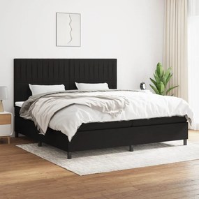 Box spring postel s matrací černá 200x200 cm textil 3141963