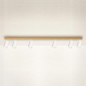 Brilagi - Bodové svítidlo SELE 6xGU10/30W/230V bílá/dekor dubu