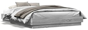 Rám postele s LED osvětlením šedý sonoma 150 x 200 cm