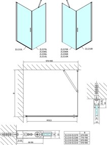 Polysan ZOOM LINE 100 x 100 cm ZL1210ZL3210 sprchový kout