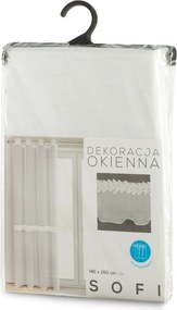 ZÁCLONA NA KROUŽCÍCH SOFI 140X260 CM BÍLÁ