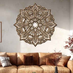 dřevo života 4 vrstvá mandala SEBEDŮVĚRU Zvolte rozměr (cm): 60x60, Zvolte barvu dekoru: Dub sonoma-Ořech