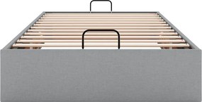 Osmanský rám postele bez matrací světle šedá 100x200 cm textil 3310854