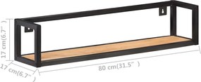 Nástěnné police 2 ks 80 cm masivní akáciové dřevo 320672
