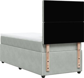 Box spring postel s matrací světle šedá 90x190 cm samet 3292226