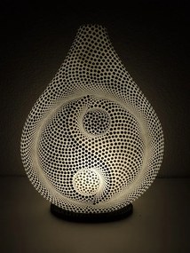 Stolní lampa JIN JANG bílá, oboustranne malovaná, 40 cm