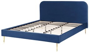 Sametová postel 180 x 200 cm modrá FLAYAT Beliani