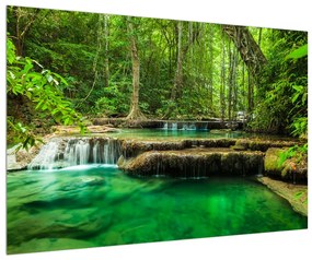 Obraz průzračného lesního toku (90x60 cm)