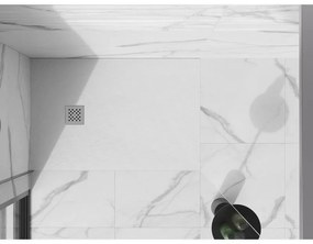 Mexen Stone+, obdélníková vanička z minerálního kompozitu 100 x 80 cm, bílá, 44108010
