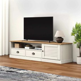 vidaXL TV stolek VIGO 156 x 40 x 40 cm masivní borové dřevo [353174] Barva: Bílá