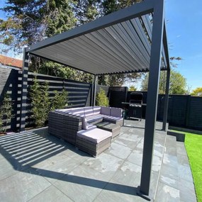 Outdoor Creations Hliníková pergola s lamelami ORION 300x300cm 4 stojky Barva: Bílá RAL 9016