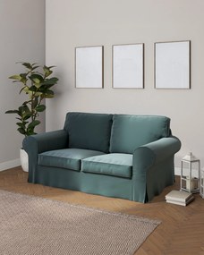 Potah na pohovku IKEA Ektorp 2-místná rozkládací NOVÝ MODEL 2012 barva zelená látka sametová