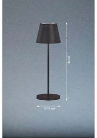 Černá LED stmívatelná stolní lampa s kovovým stínidlem (výška 34 cm) Cosenza 2.0 – Fischer &amp; Honsel