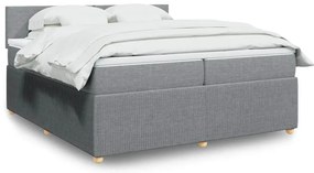 Box spring postel s matrací světle šedá 200 x 200 cm textil 3287556