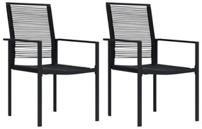 Zahradní židle 2 ks PVC ratan černé,  312171