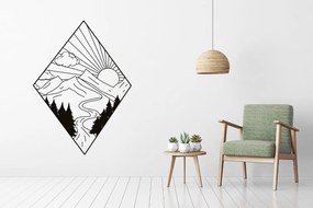 Lepy.cz Samolepka na zeď Hory - kosočtverec Velikost (šířka x výška): 60x82cm, Barevná varianta: Bílá