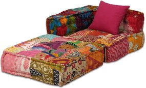2místný modulární pouf patchwork textil 244977