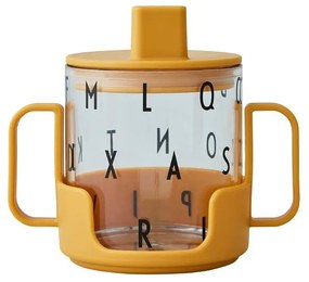 Hořčicově žlutý dětský hrnek Design Letters Grow With Your Cup