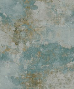 Tyrkysová vliesová tapeta na zeď, imitace betonu,  A63103, Ciara, Grandeco