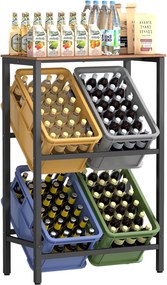 Kuchyňský regál na přepravky Jogin 70,4 cm černý/hnědý
