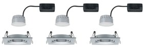 Paulmann 93492 LED Coin Nova rectangular, set hranatých bodovek z kartáčovaného hliníku, 3x6,5W LED 2700K tříkrokové stmívání, 8,4x8,4cm