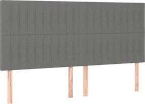 Box spring postel s matrací tmavě šedá 200x200 cm textil 3136782