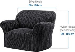 Bielastické potahy CRISTINA antracitová křeslo (š. 60 - 110 cm)