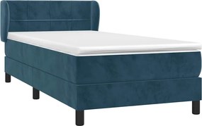 Box spring postel s matrací tmavě modrá 90x200 cm samet 3127473