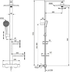 Ideal Standard ALU+ - Sprchový set s termostatem | průměr 26 cm | 2 pr