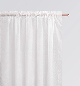Divazo Záclona na pásce Rossa Bílá Listy Velikost: 140 x 240 cm