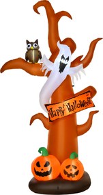 HOMCOM Samonafukovací Halloween dekorace s LED světly, včetně ventilátoru a upevňovacího materiálu, 156 cm x 107 cm x 274 cm