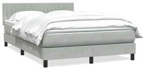 Box spring postel s matrací světle šedá 160x210 cm samet 3316407