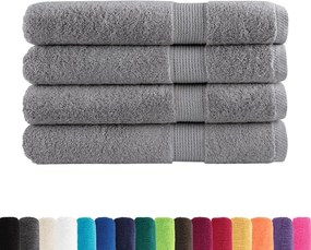 Prémiové ručníky SOLUND 4 ks šedé 100x200 cm 600 g/m² 137318
