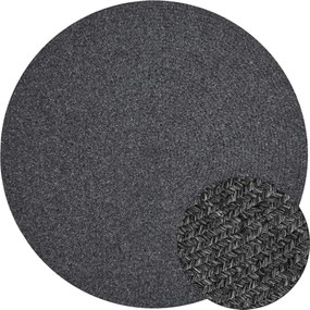 Kusový koberec Braided 105550 Dark Grey kruh – na von aj na doma, 150x150 (priemer) kruh, šedá, chodba / predsieň, Hanse Home