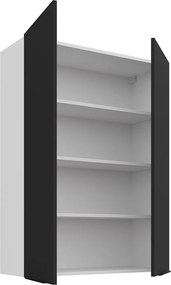 ARIA bc | horní skříňka 80 G-108 2F policová | 80 cm | EXTRA VYSOKÁ | ANTI FINGERPRINT povrch | bílá/černá