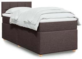 Box spring postel s matrací tmavě hnědá 100 x 200 cm textil