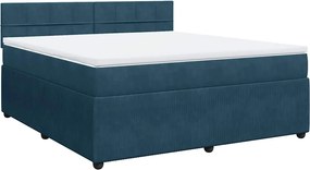 Box spring postel s matrací modrá 180 x 200 cm samet 3290110