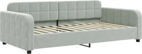Válenda s přistýlkou a zásuvkami světle šedá 100 x 200 cm samet 3197008
