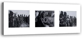 Obraz na plátně Afrika Lidé Černá a bílá - 120x40 cm