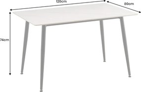 Keramický jídelní stůl Garold 120 cm bílý