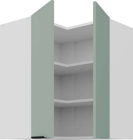 ARIA sb | horní kuchyňská skříňka 60x60 GN-72 2F (90°) rohová s policemi | 60x60 cm | bílá/aquamarine